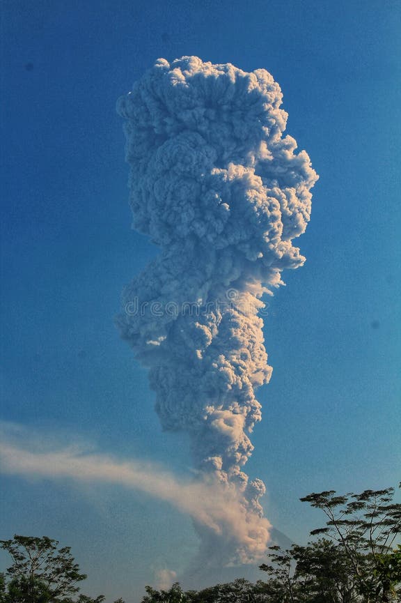 The Eruption of Mount Merapi on the Island of Java Stock Image - Image ...