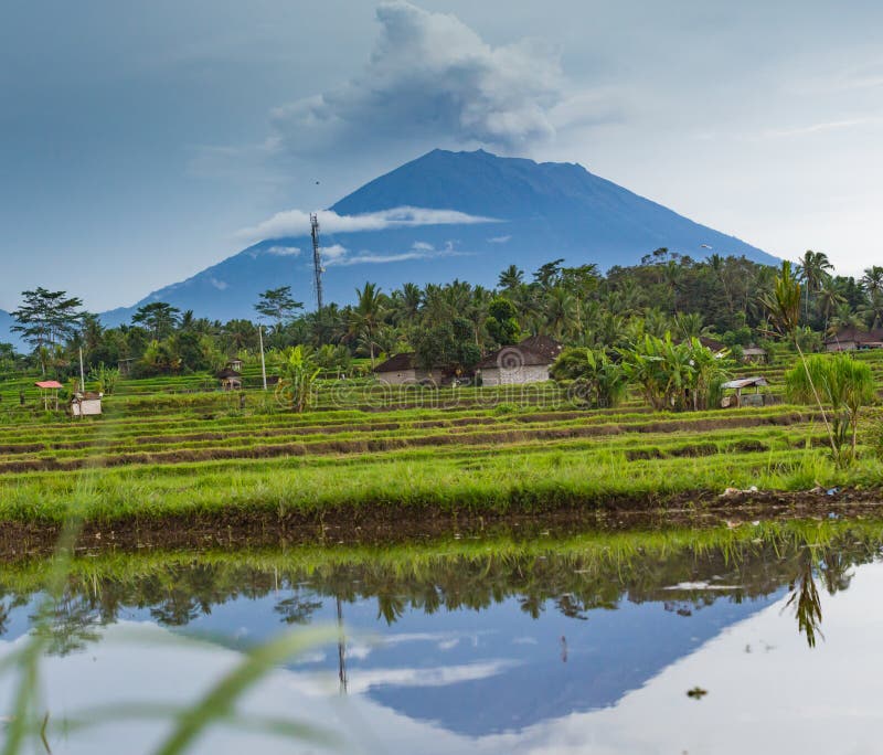 Eruption of Volcano Agung in Bali Island Stock Image - Image of ...