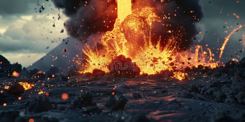 Eruption of a Volcano. Created by Generative Artificial Intelligence ...