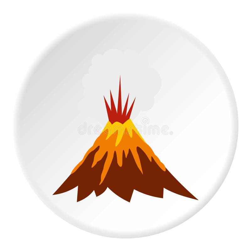 Eruption of Volcano Icon, Flat Style Stock Vector - Illustration of ...