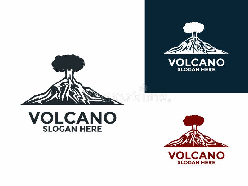 Eruption Volcano Mountain Logo Vector, Mountain Volcano Logo Design ...