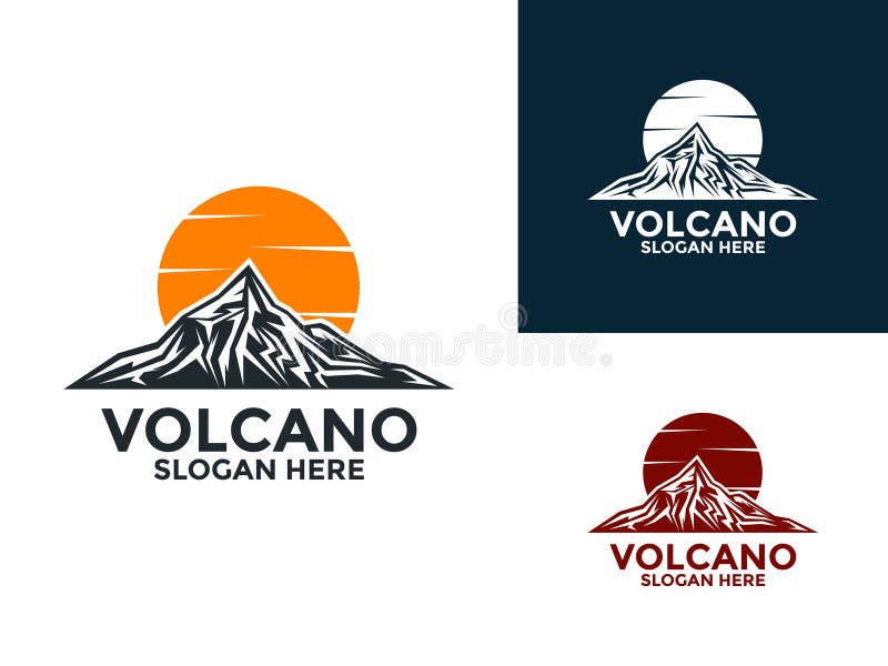 Eruption Volcano Mountain Logo Vector, Mountain Volcano Logo Design ...