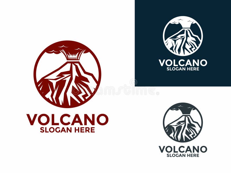 Eruption Volcano Mountain Logo Vector, Mountain Volcano Logo Design ...