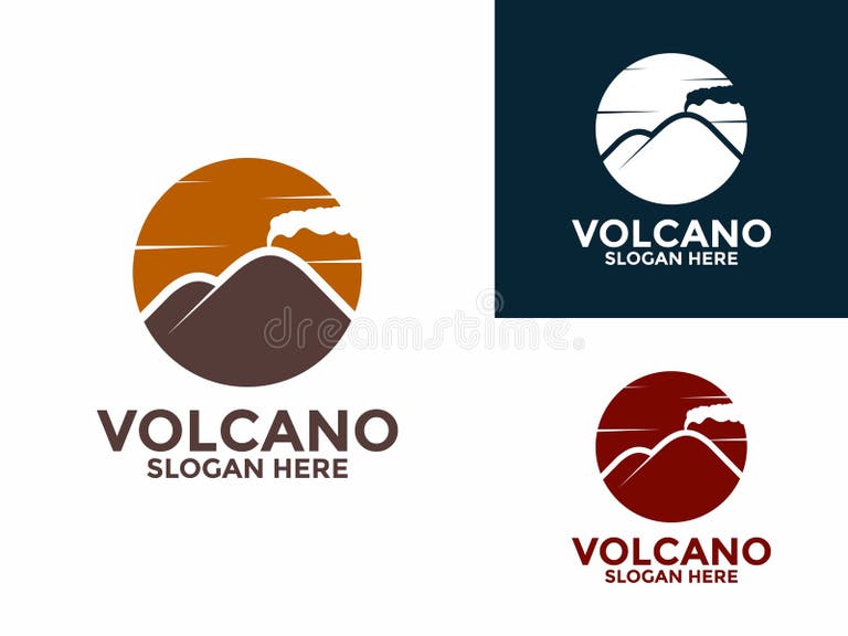 Eruption Volcano Mountain Logo Vector, Mountain Volcano Logo Design ...