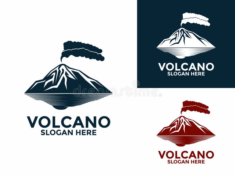 Eruption Volcano Mountain Logo Vector, Mountain Volcano Logo Design ...