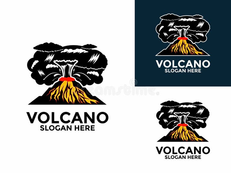 Eruption Volcano Mountain Logo Vector, Mountain Volcano Logo Design ...