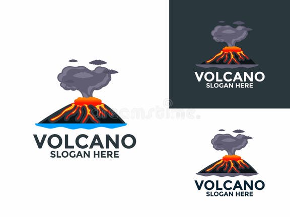 Eruption Volcano Mountain Logo Vector, Mountain Volcano Logo Design ...