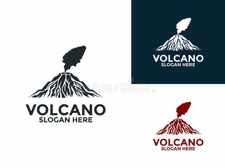 Eruption Volcano Mountain Logo Vector, Mountain Volcano Logo Design ...