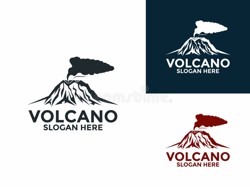 Eruption Volcano Mountain Logo Vector, Mountain Volcano Logo Design ...