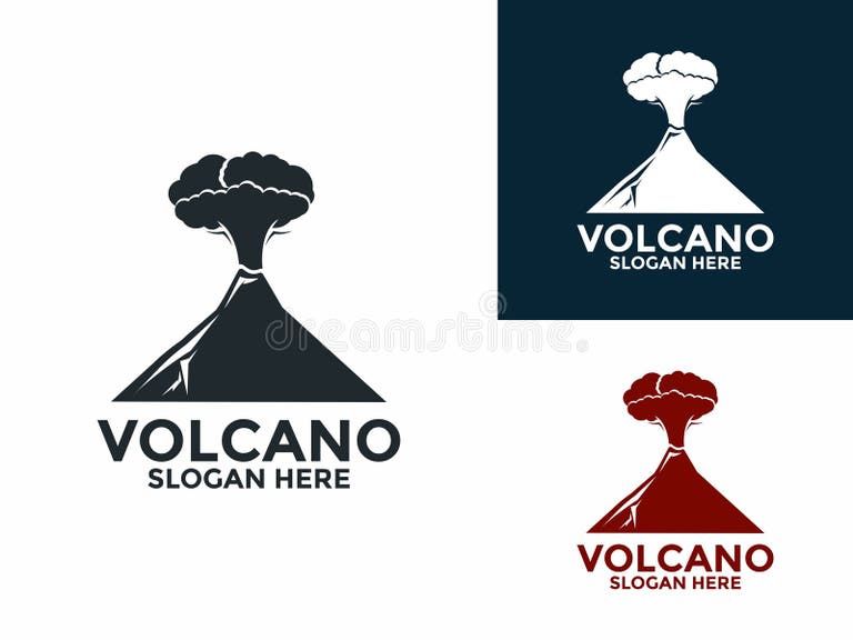 Eruption Volcano Mountain Logo Vector, Mountain Volcano Logo Design ...