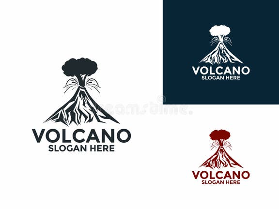 Eruption Volcano Mountain Logo Vector, Mountain Volcano Logo Design ...