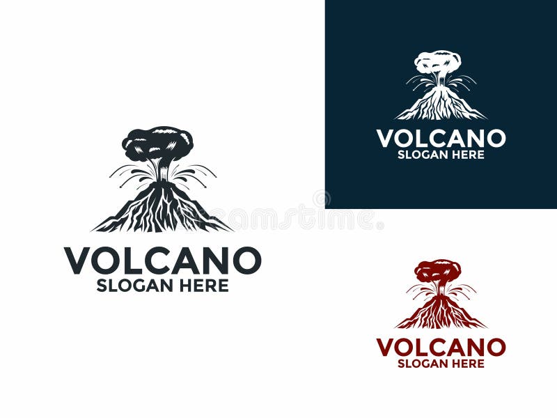 Eruption Volcano Mountain Logo Vector, Mountain Volcano Logo Design ...