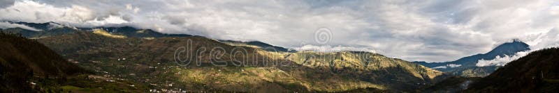 Eruption of a Volcano. Panoramic Shot Stock Photo - Image of erupting ...