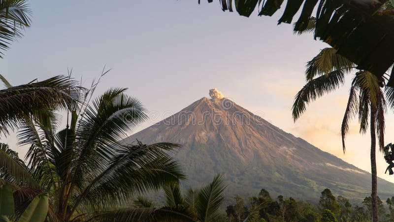 Eruption of Volcano Semeru on the Island of Java. the Volcano Emits Ash ...