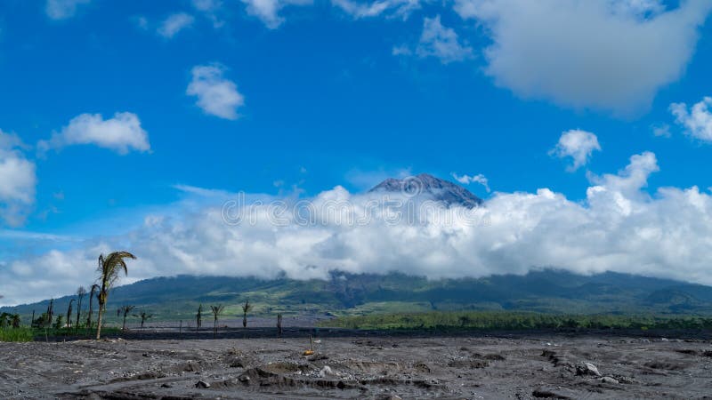 Eruption of Volcano Semeru on the Island of Java. the Volcano Emits Ash ...