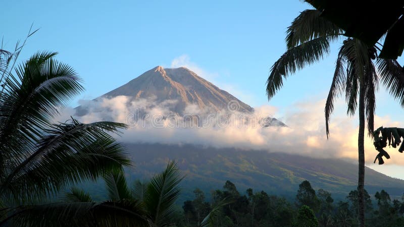 Eruption of Volcano Semeru on the Island of Java. the Volcano Emits Ash ...