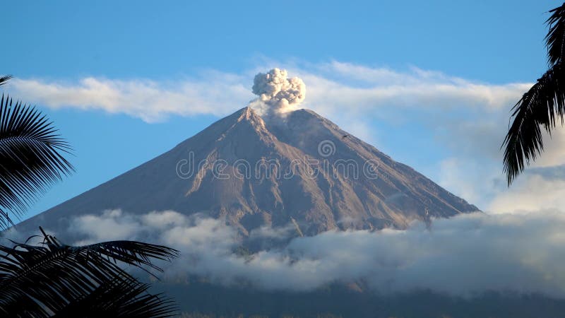 Eruption of Volcano Semeru on the Island of Java. the Volcano Emits Ash ...