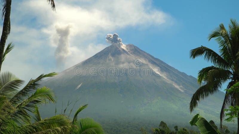 Eruption of Volcano Semeru on the Island of Java. the Volcano Emits Ash ...