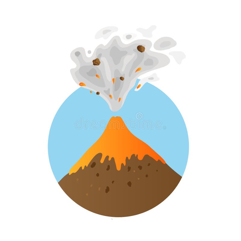 Eruption of a Volcano, Vector Logo Stock Vector - Illustration of ...