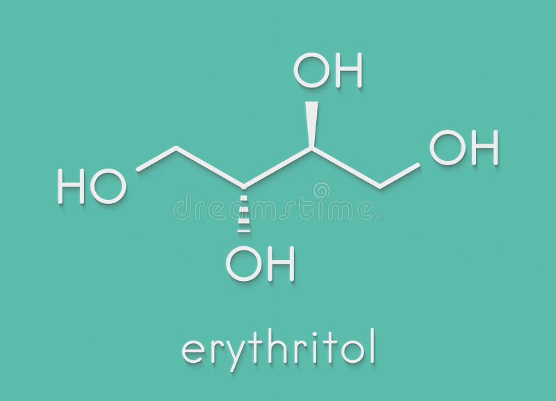 Erythritol Non-caloric Sweetener Molecule. Atoms are Represented As ...