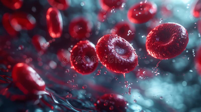 Erythrocytes Blood Cell Stream in Blood Stock Illustration ...