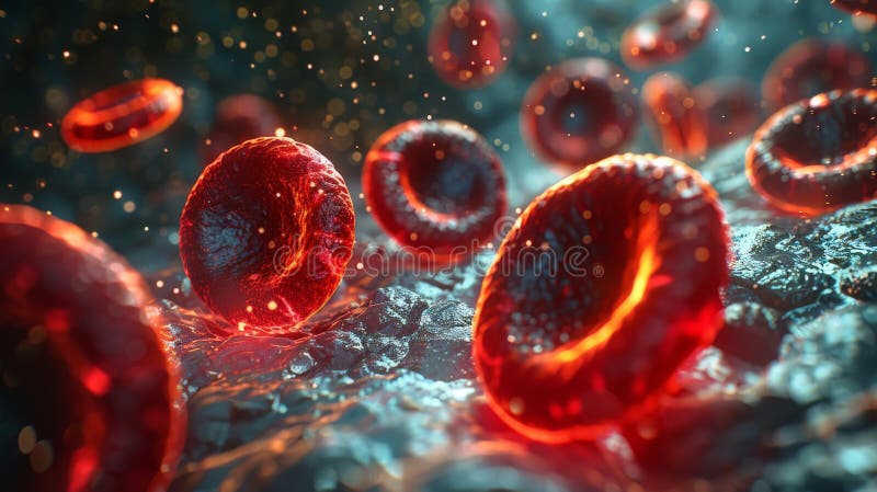 Erythrocytes Blood Cell Stream in Blood Stock Illustration ...