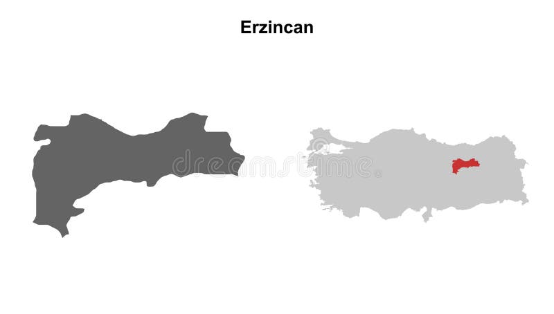 Erzincan outline map stock illustration. Illustration of outline ...