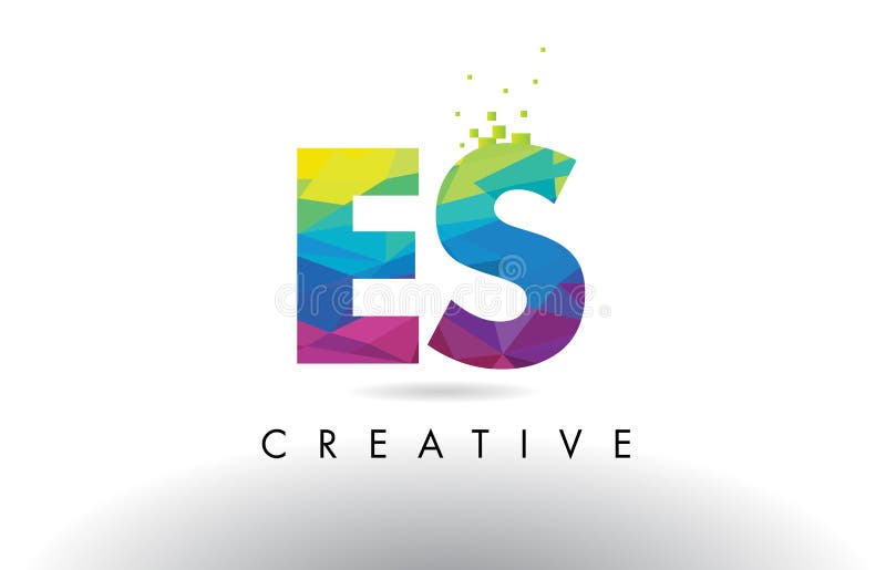 ES E S Colorful Letter Origami Triangles Design Vector. Stock Vector ...