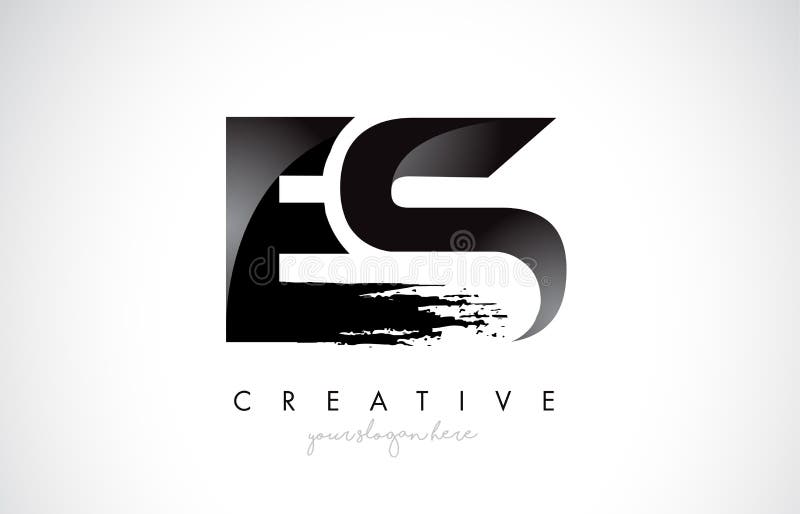 ES E S Letter Design with Brush Stroke and Modern 3D Look Stock Vector ...