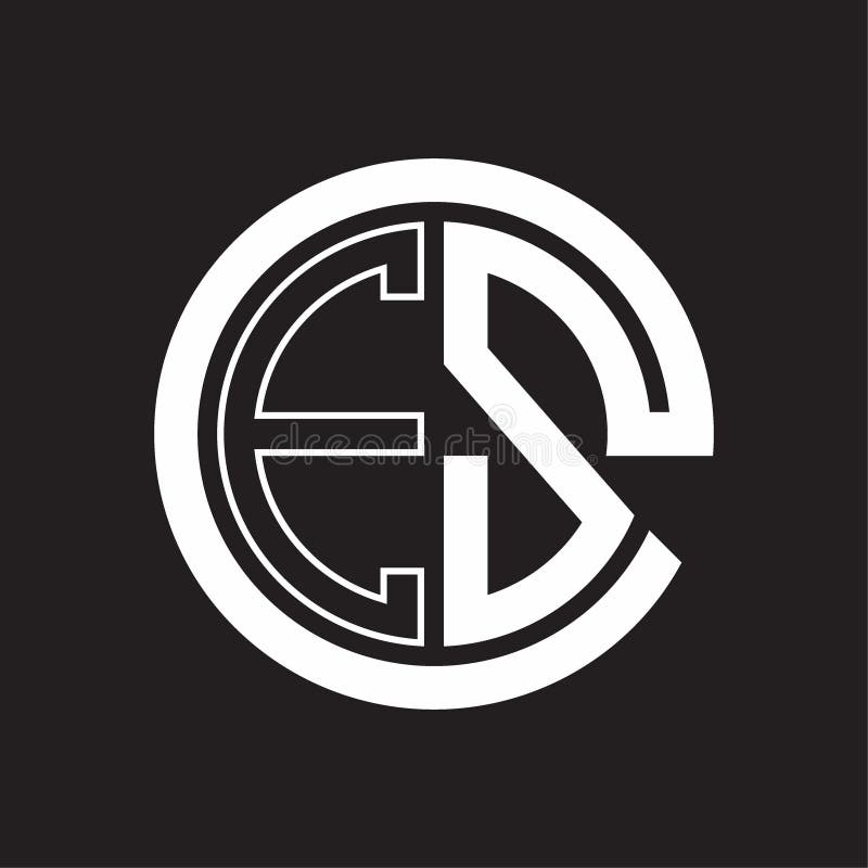 ES Logo with Circle Rounded Negative Space Design Template Stock ...
