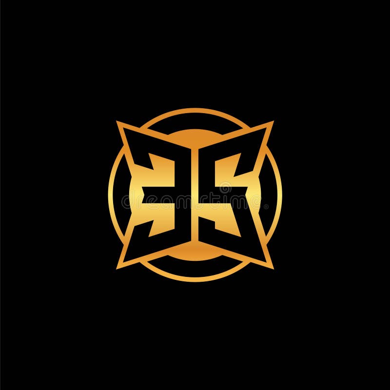ES Logo Letter Geometric Golden Style Stock Vector - Illustration of ...