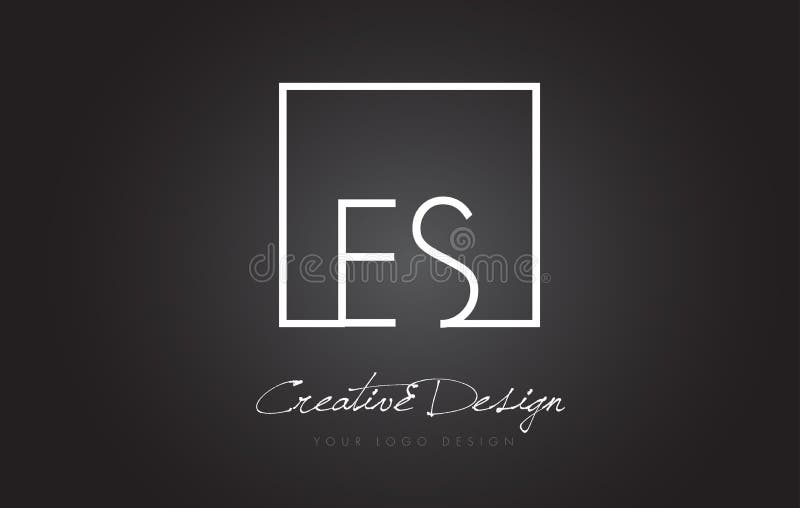 ES Square Frame Letter Logo Design with Black and White Colors. Stock ...