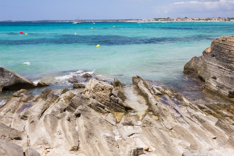 Es Trenc beach, Mallorca stock image. Image of paradise - 105510093