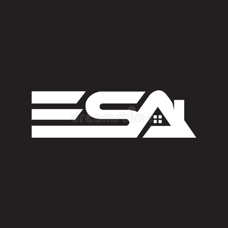 ESA Letter Logo Design on Black Background.ESA Creative Initials Letter ...