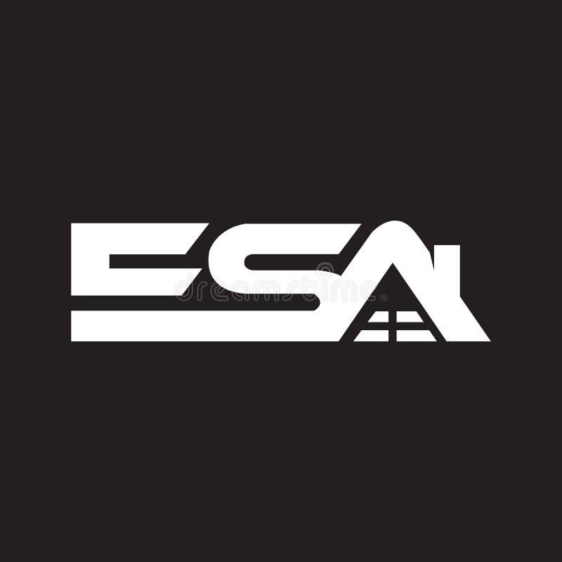 ESA Letter Logo Design on Black Background.ESA Creative Initials Letter ...