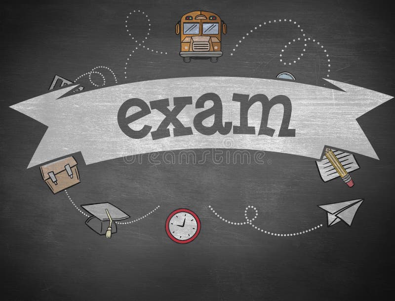 Esame contro fondo nero illustrazione di stock. Illustrazione di esame ...