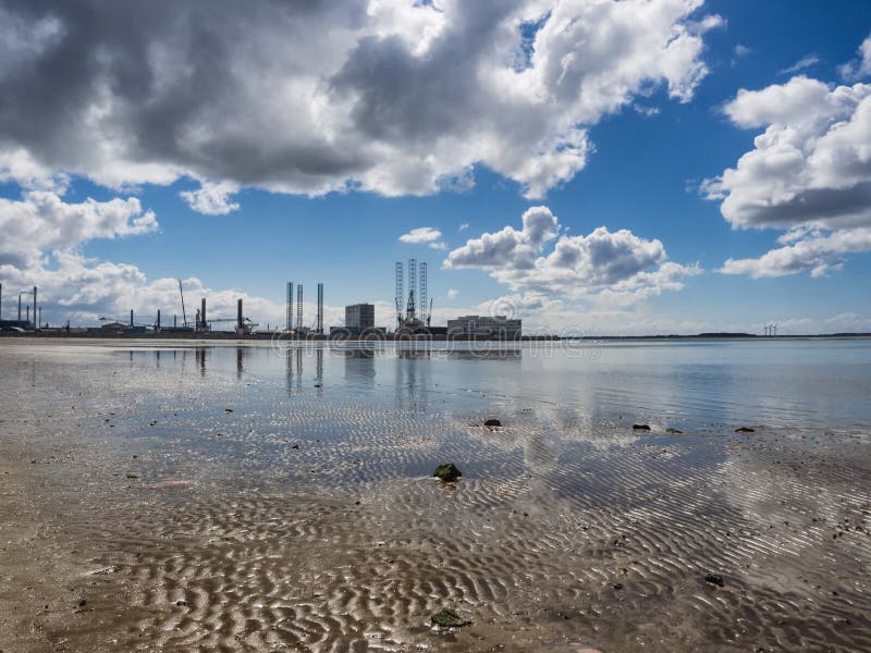 Esbjerg Harbor Denmark, Metropol of Energy Stock Image - Image of ...