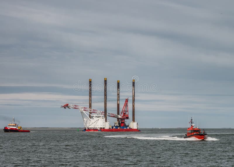 Esbjerg Oil Rig Harbor Panorama, Denmark Editorial Photography - Image ...