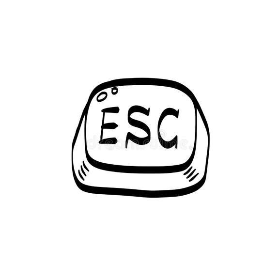 Esc Button Icon. Hand Drawn Control Key Stock Vector - Illustration of ...