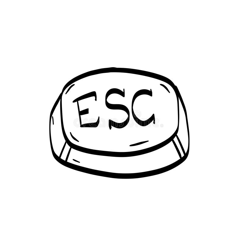 Esc Button Icon. Hand Drawn Control Key Stock Vector - Illustration of ...