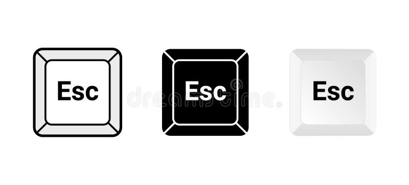 Esc Button Key Vector Icon. Escape Keyboard Logo Computer Cartoon ...
