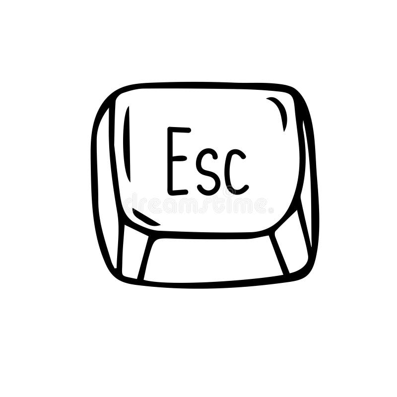 Esc Escape Key Icon. Keyboard Button Symbol, Black and White Outline ... Esc Escape Key Icon. Keyboard Button Symbol, Black and White Outline ...