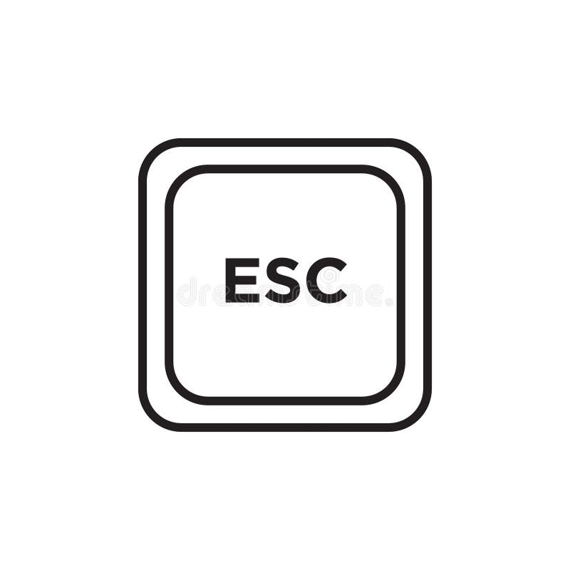 ESC Icon Flat Line Symbol Set Stock Illustration - Illustration of ...