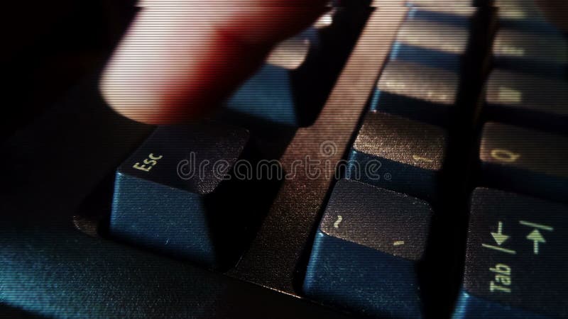 Esc Key Pressing on Computer Keyboard with Glitch Stock Footage - Video ...