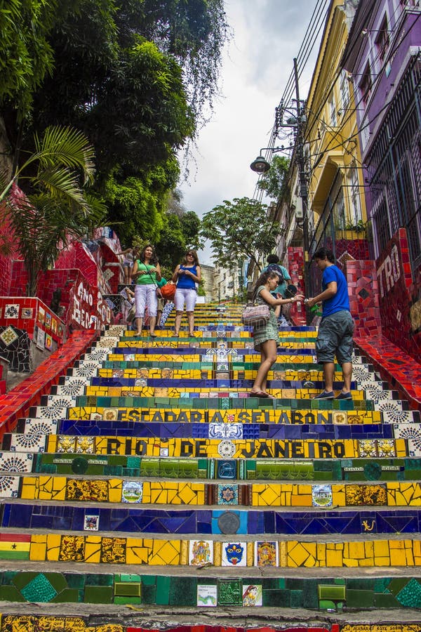 Escadaria Selarón - Rio De Janeiro Foto Editorial - Imagem de turismo ...