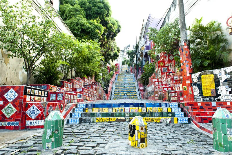 Stairway Selaron, Rio De Janeiro Stock Photo - Image of place ...