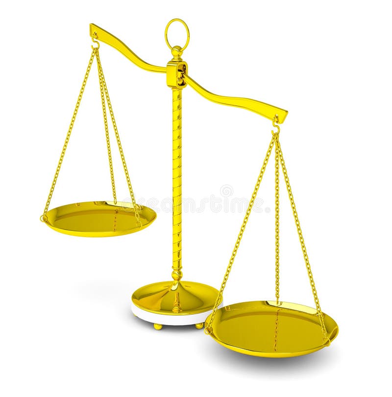 Escala De La Balanza Sobre El Fondo Blanco Stock de ilustración ...