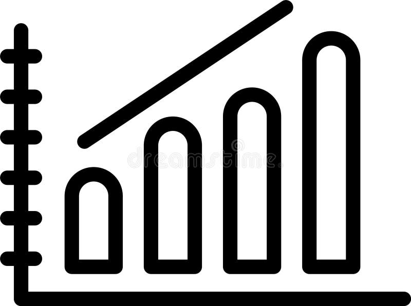 Escalating Bar Graph Vector Icon Stock Illustration - Illustration of ...