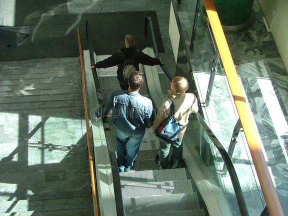 On escalator stock image. Image of downward, corridor, centre - 147989