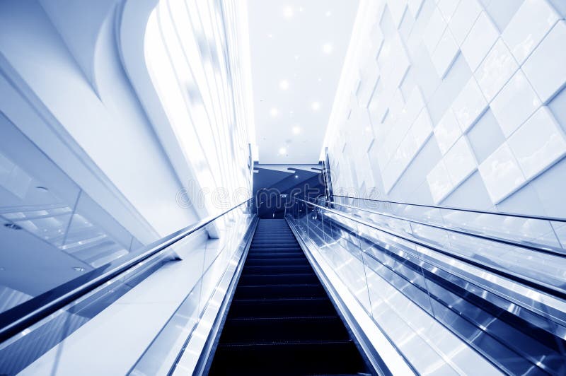 Escalator stock image. Image of blue, transportation - 20746077